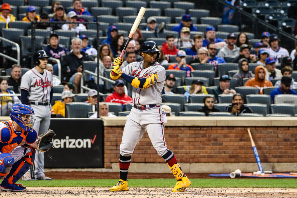 What Pros Wear: Ronald Acuña Jr.'s EvoShield PRO-SRZ Batter's Leg Guard ...