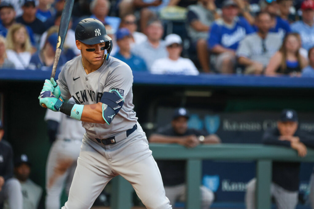 What Pros Wear: Aaron Judge's Jordan Fly Batter's Elbow Guard - What ...